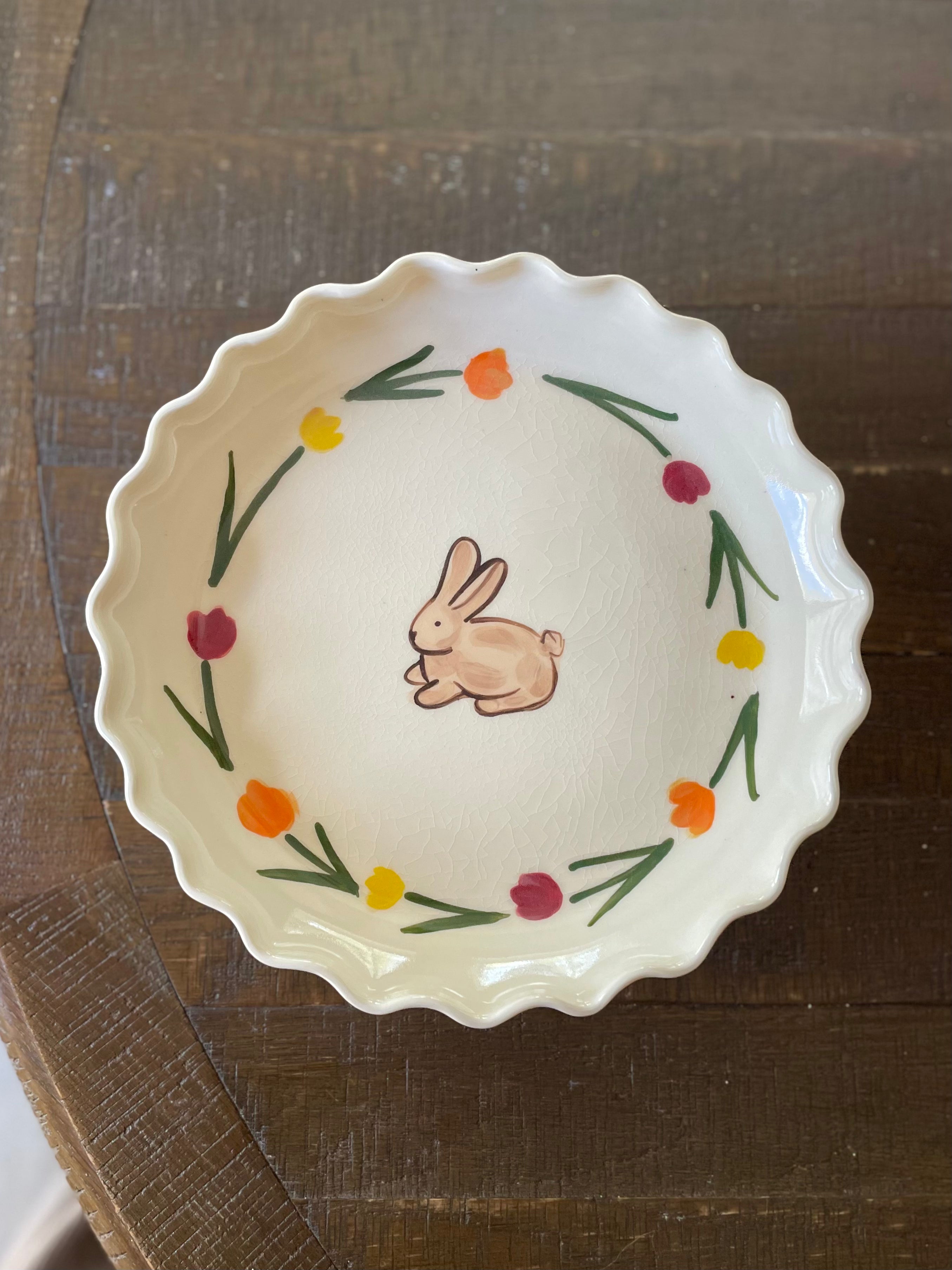 Tulip Bunny Dessert Plate – Emma Cranston Pottery